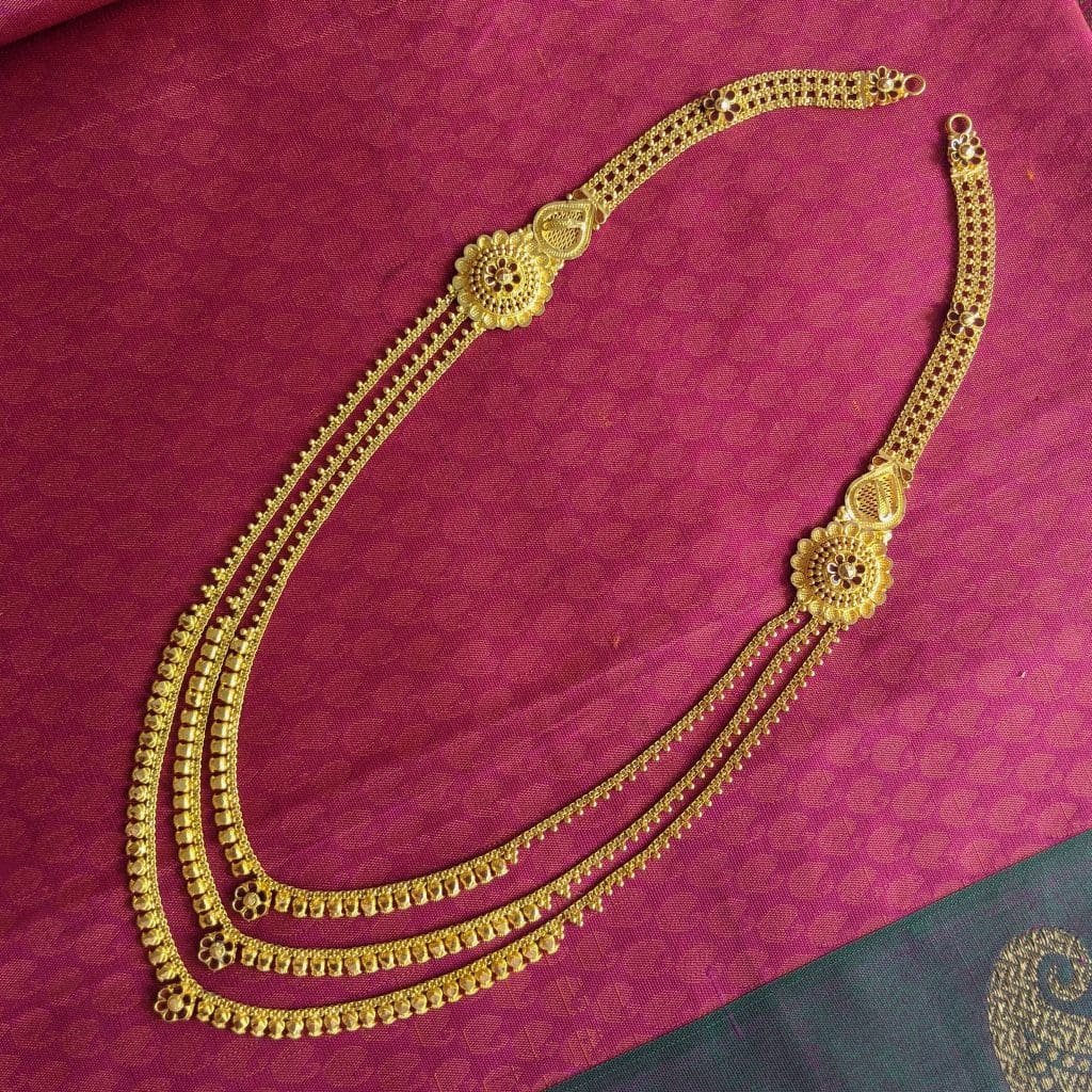 Necklace – Long – 3 Row Delhi Chain Die | Gujjadi Swarna Jewellers
