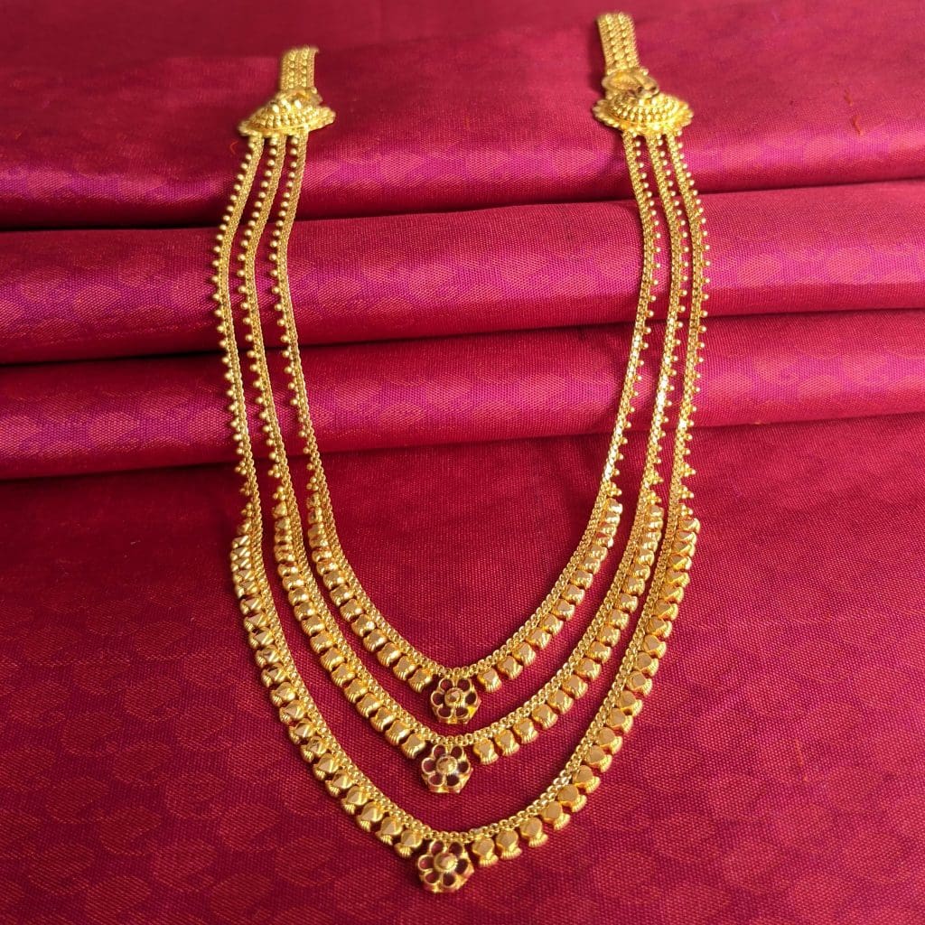 Necklace – Long – 3 Row Delhi Chain Die | Gujjadi Swarna Jewellers