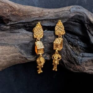 Earring - Antique Giliole inspired Cob Ruby and Pearl Hanging | Gujjadi ...