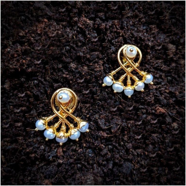 Earring – Antique Chand Bali Cob Ruby Emerald | Gujjadi Swarna Jewellers